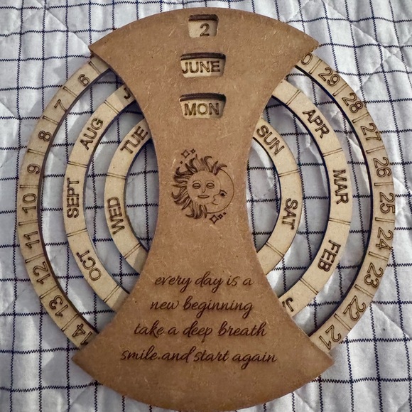 Wall Decor | Rustic Brown Perpetual Calendar Wall Decor | Poshmark